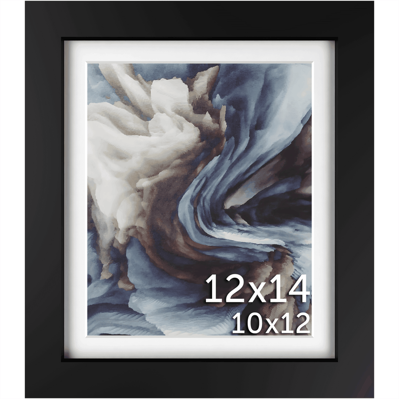 12x14 Frame Matted to 10x12 – Solid Wood Poster Frame with Tempered ...