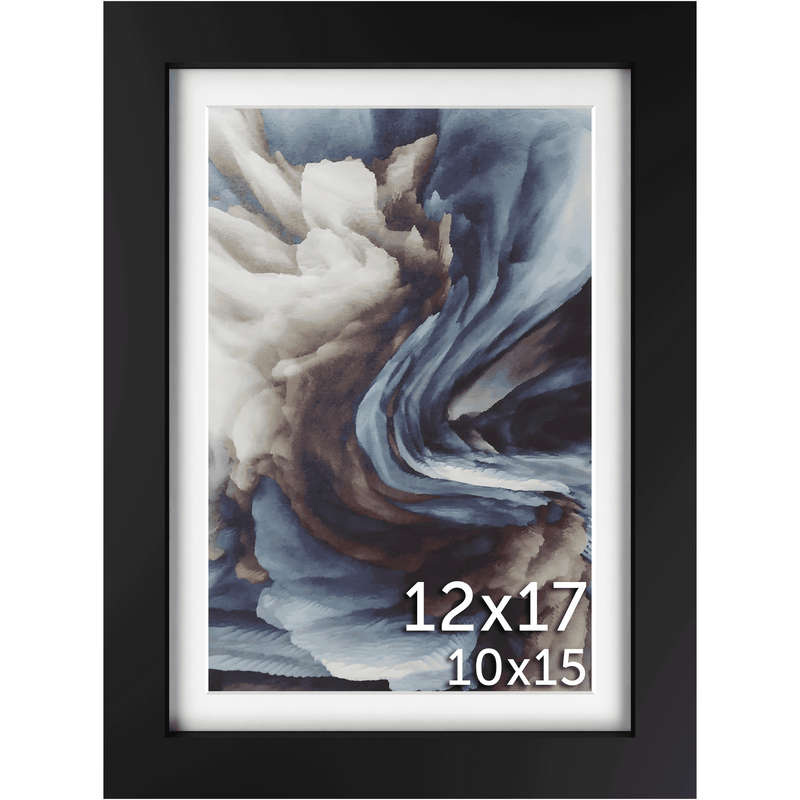 12x17 Frame Matted to 10x15 – Solid Wood Poster Frame with Tempered ...