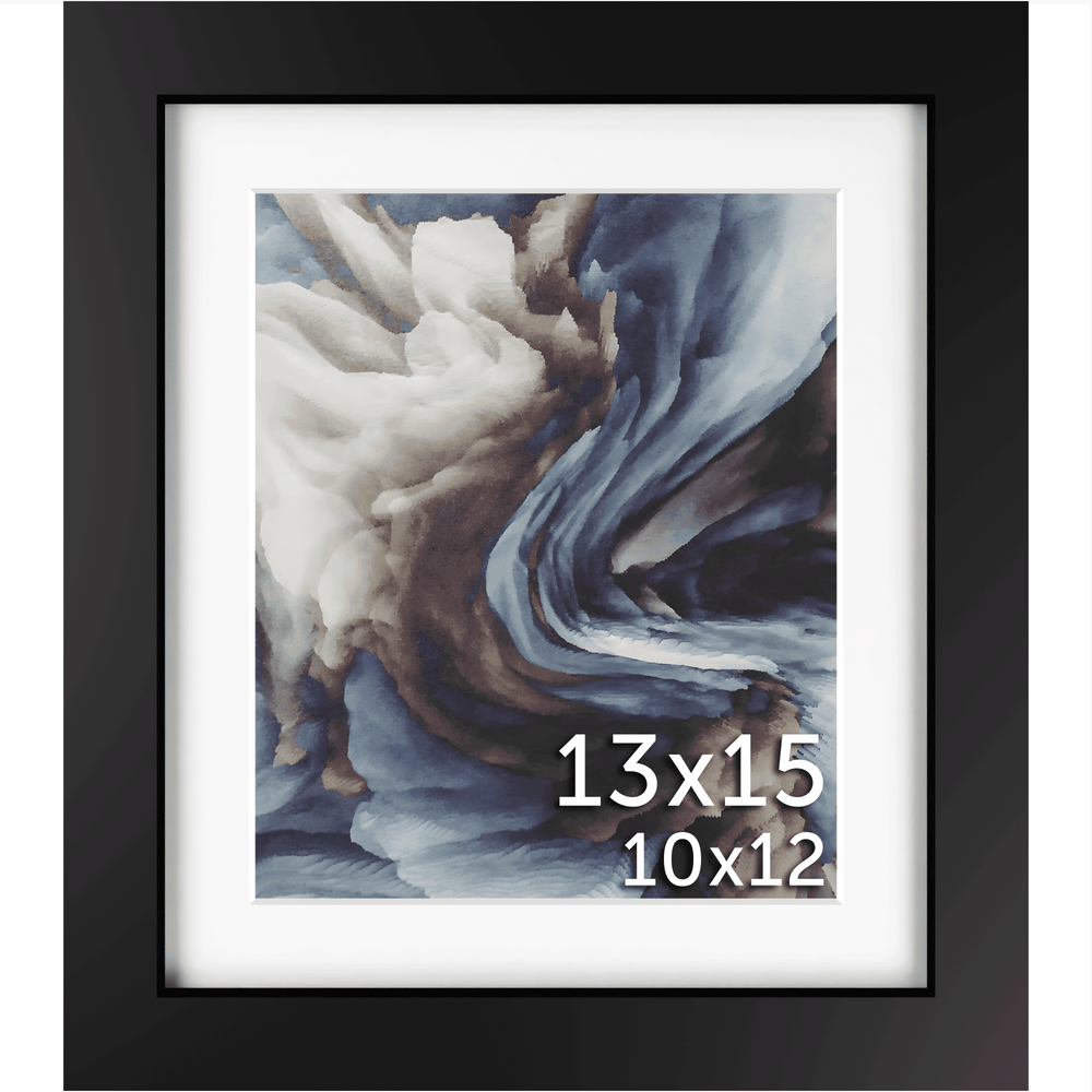 13x15 Frame Matted to 10x12 – Solid Wood Poster Frame with Tempered ...