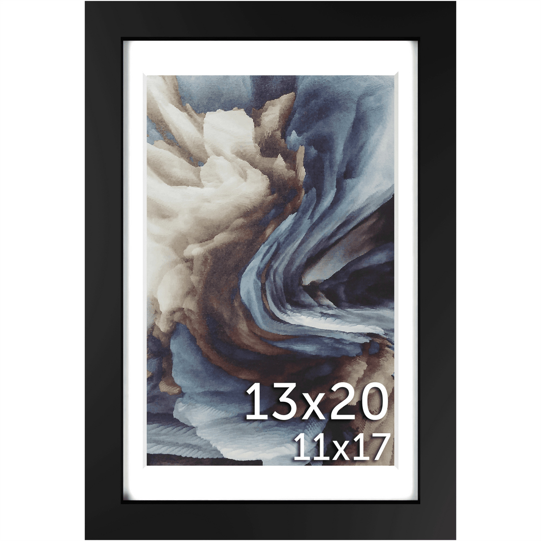 13x20 Wood Frame Matted to 11x17 – Tempered Glass | Frame Amo
