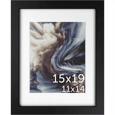 15x19 Frame Matted to 11x14 – Tempered Glass & Solid Wood | Frame Amo