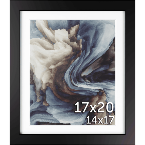 17x20 Frame Matted to 14x17 – Solid Wood Poster Frame with Tempered ...