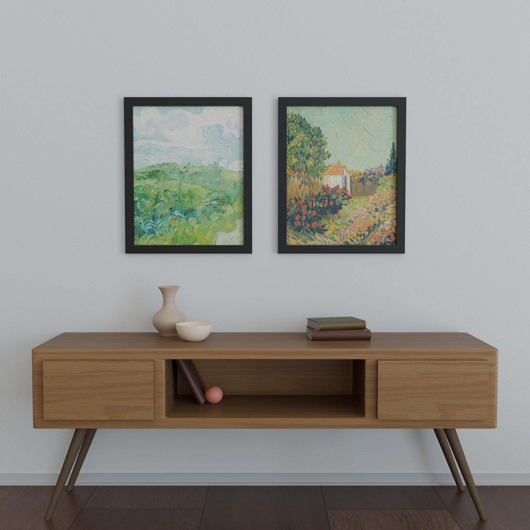 20x25 Frame Matted to 17x22 – Solid Wood Poster Frame with Tempered ...