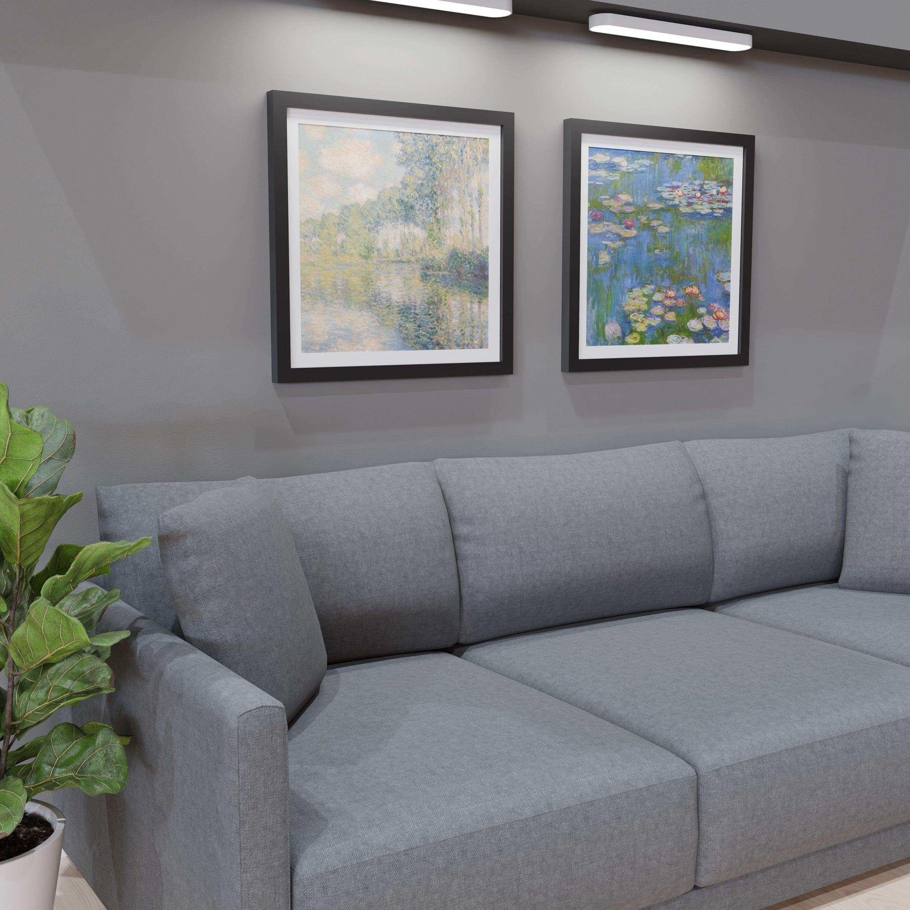 27x27 Frame Matted to 24x24 – Solid Wood Square Frame with Tempered ...