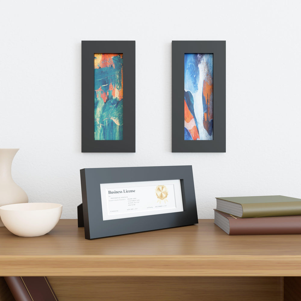 4x11 Wood Frame Matted to 3x9 – Tempered Glass Front | Frame Amo